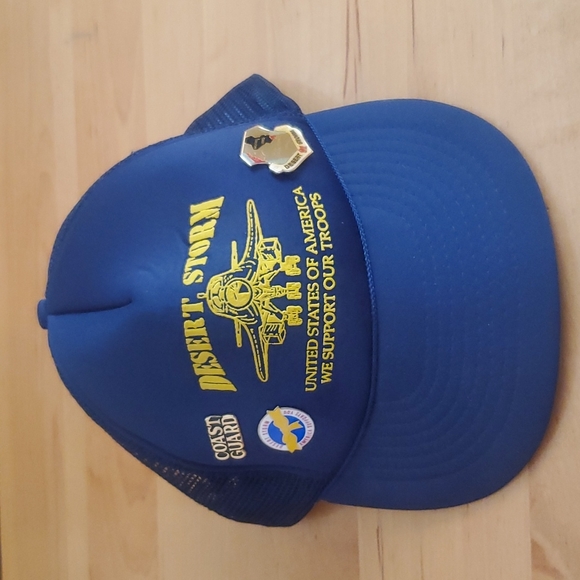 Vintage | Accessories | Vintage Snap Back Mesh Navy Blue Desert Storm ...